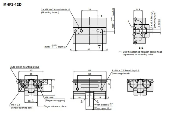 Low Profile Air Gripper Mhf2 Mhf2-12d Mhf2-12d1 Mhf2-12d2 Mhf2-12dr Mhf2-12d1r Mhf2-12d2r - Buy ...