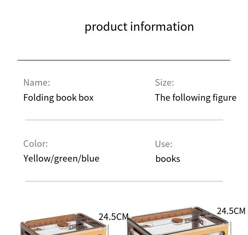 86l Bookcase Student Classroom Book Storage Box Plastic Foldable Book ...