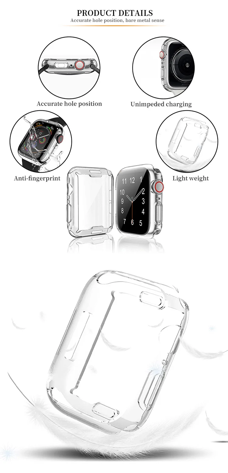 Custom Clear TPU Bumper Watch Protector Case for Apple Watch Cover for ...