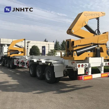 3 Axle Skeleton Type Semi Trailer With 20ft 40ft Container Side Lifter ...