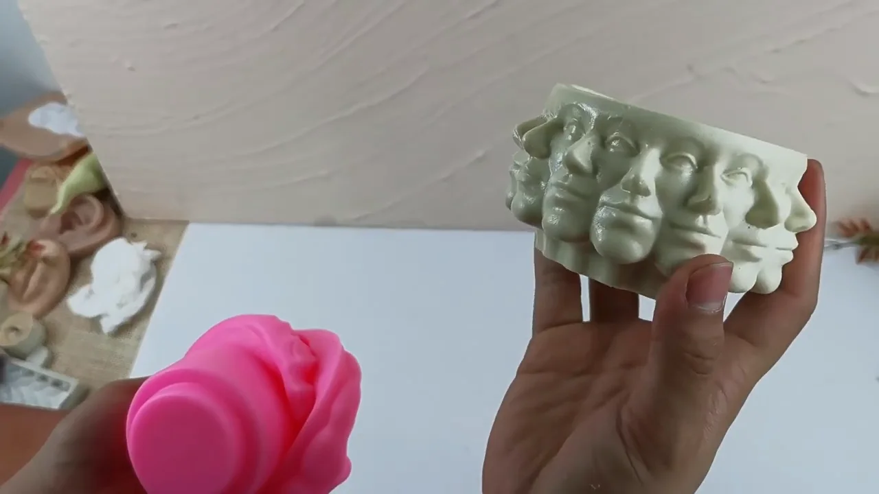 Vs023 Creative Diy Concrete Gypsum Art Decorative Ornaments Face ...