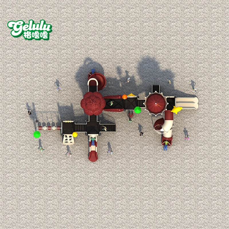 Slides With Rotating Pipes Outdoor Climbing Platform Playground Device ...