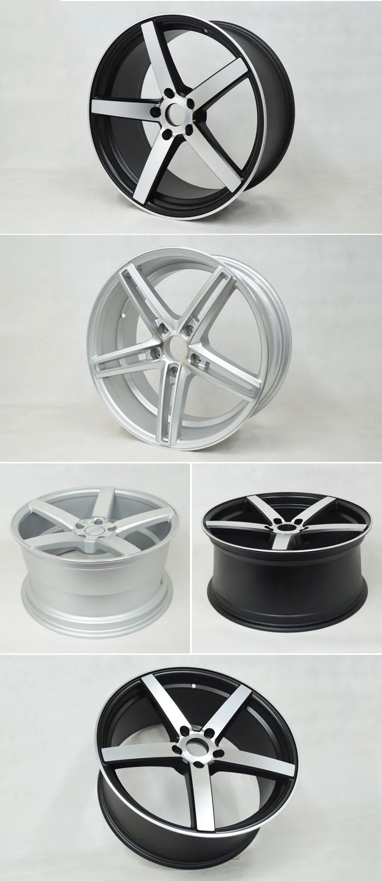Five Spoke Star Sport Car Wheels - Custom Deep Dish Rims