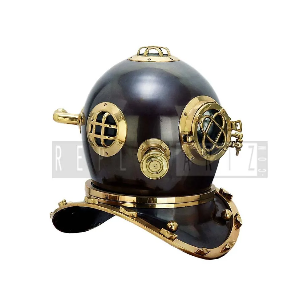 Diving Divers Helmet Antique Mark V Navy Brass Deep Sea Marine Sca ...