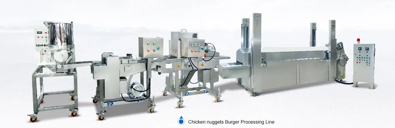 Crispy Chicken Nuggets Burger Patty Forming And Coating Production Line ...