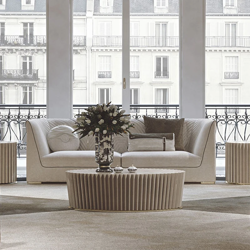 Italian Velvet Fabric L Shape Modular Sofa Minimalist Leather Modern ...