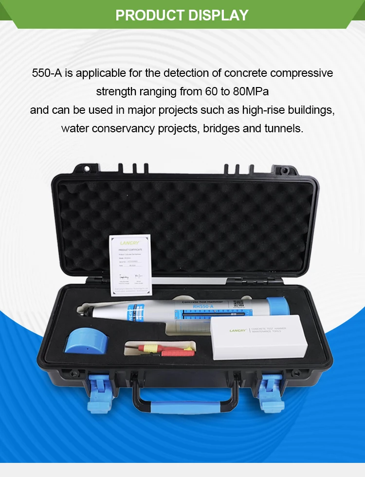 Industrial Concrete Test Hammer Meter Rebound Hammer Test Tool with 1 ...