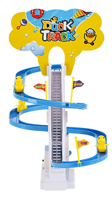 Funny Electric Racing Yellow Duck Slot Cars Sliding And Stair Climbing ...