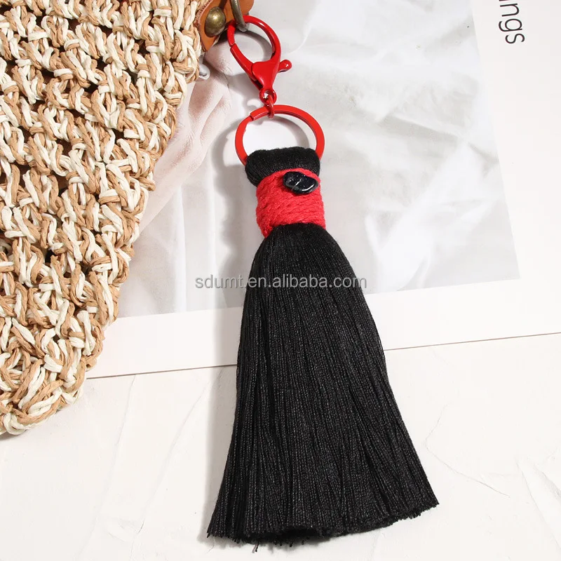 Hot Sale Tassel Handmade Cotton Thread Keychain Car Bag Pendant Key ...