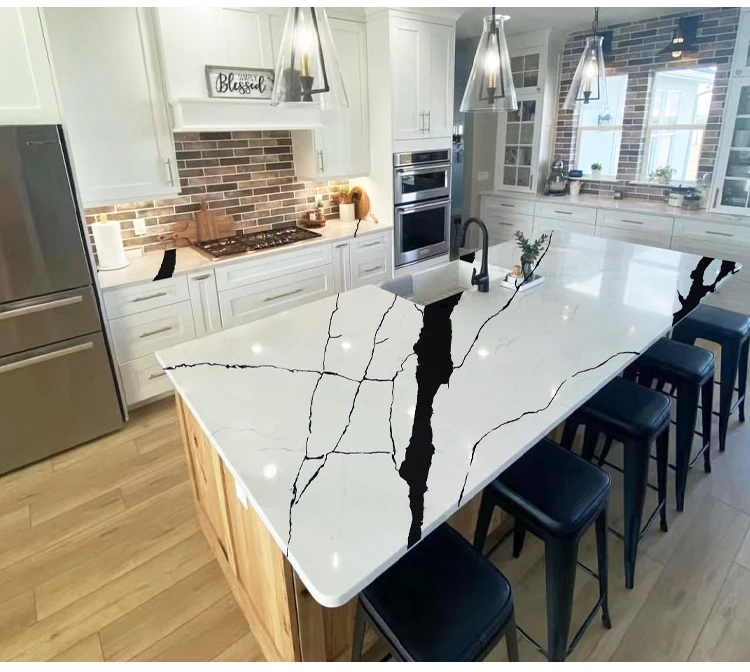 Modern White Artificial Engineered Marble Acrylic Sheet Quartz Faux ...