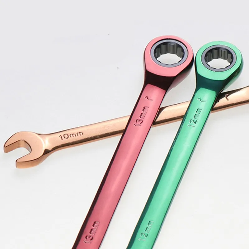 6-32mm Color Combination Ratchet Wrench Set Dual-purpose Open End ...