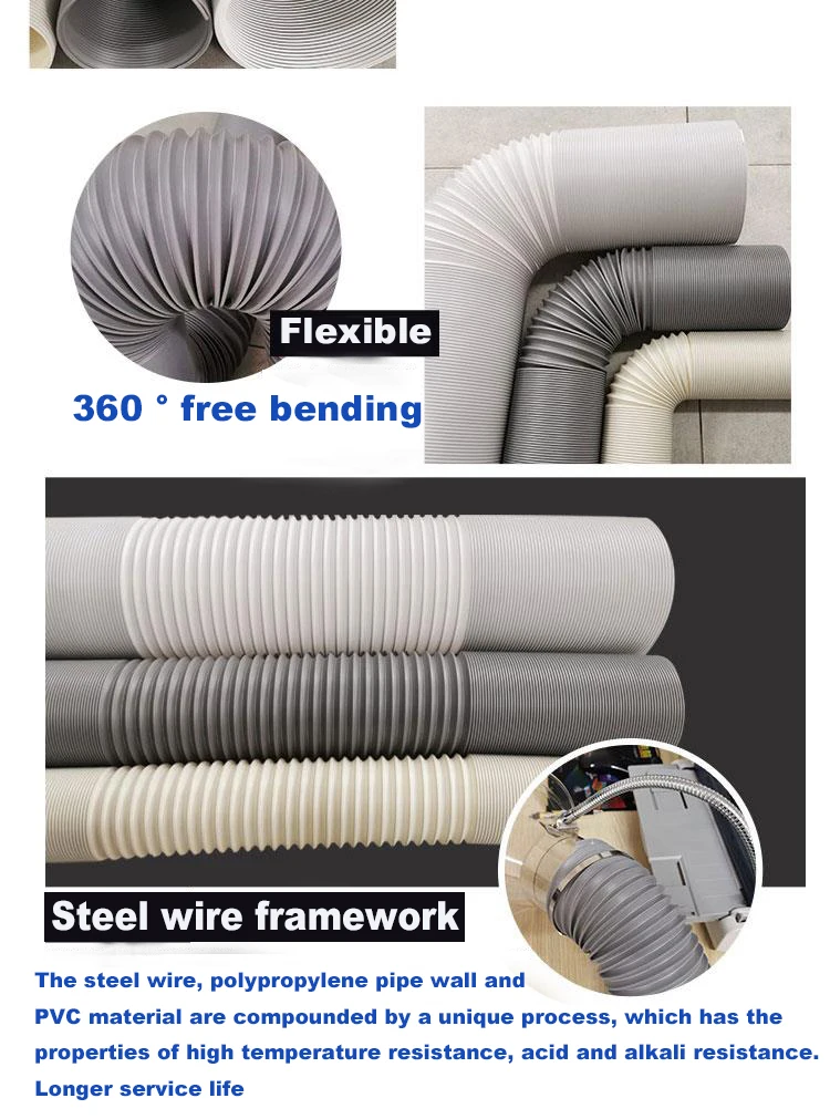 Plastic Flexible Corrugated Rubber Hose For Water Drainage & Air ...
