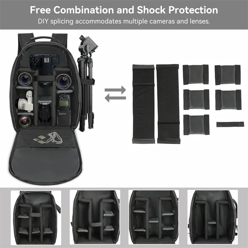 Custom Portable Waterproof Camera Backpack Bag Anti-theft Camera Case ...