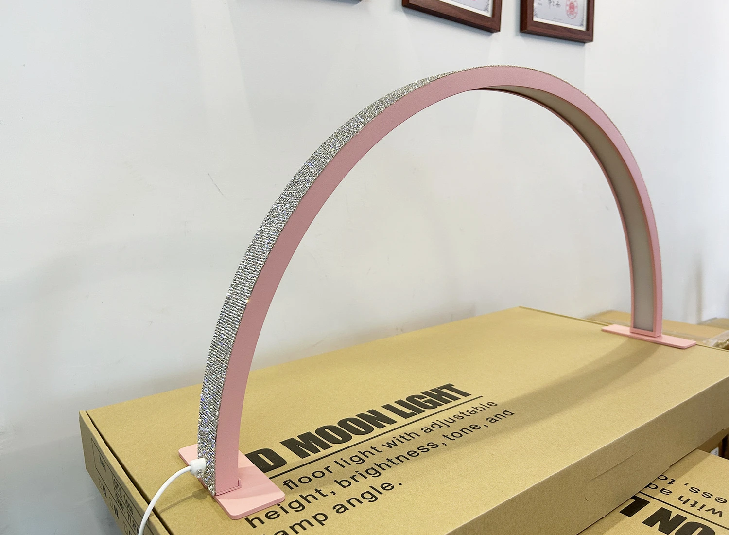 New Half Ring LED Moon Lash Light on Casters for Makeup 23inch Eyelash ...