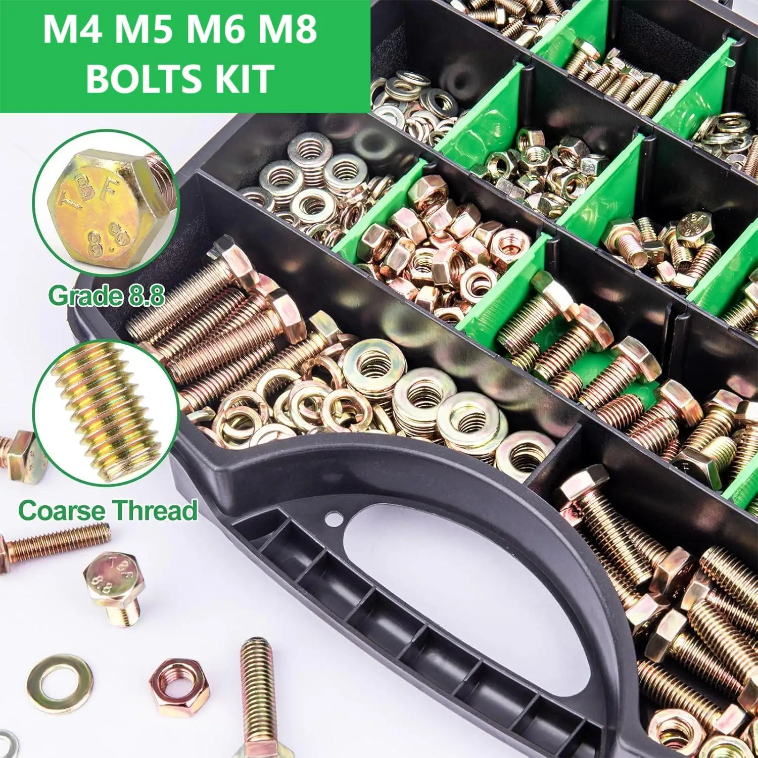 Custom 907pcs Metric Bolt Assortment Yellow Zinc Plated Screw Box Set ...