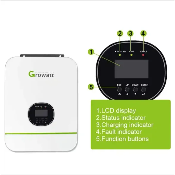 Growatt 3kw Split Phase Solar Hybrid Inverter Charr 48v 120v/240v Spf ...