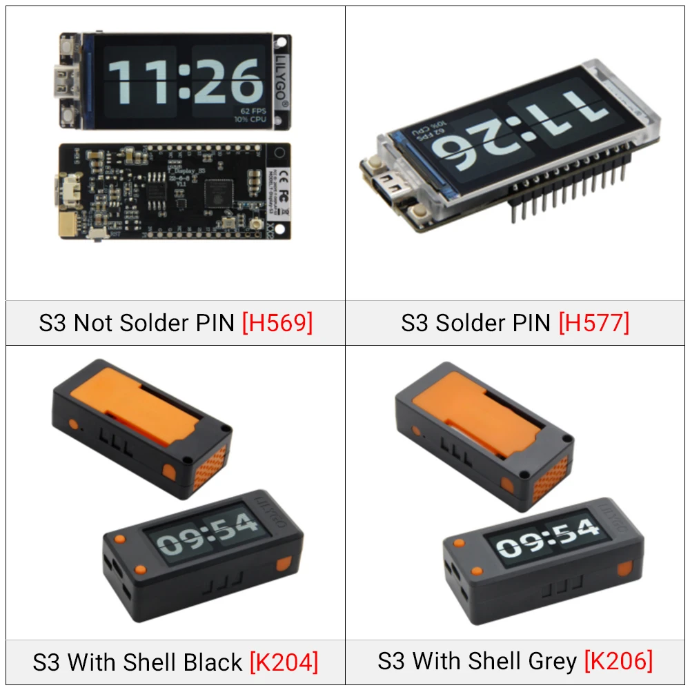 LILYGO T-Display S3 ESP32-S3R8 - 1.9" TFT LCD Kit for Arduino