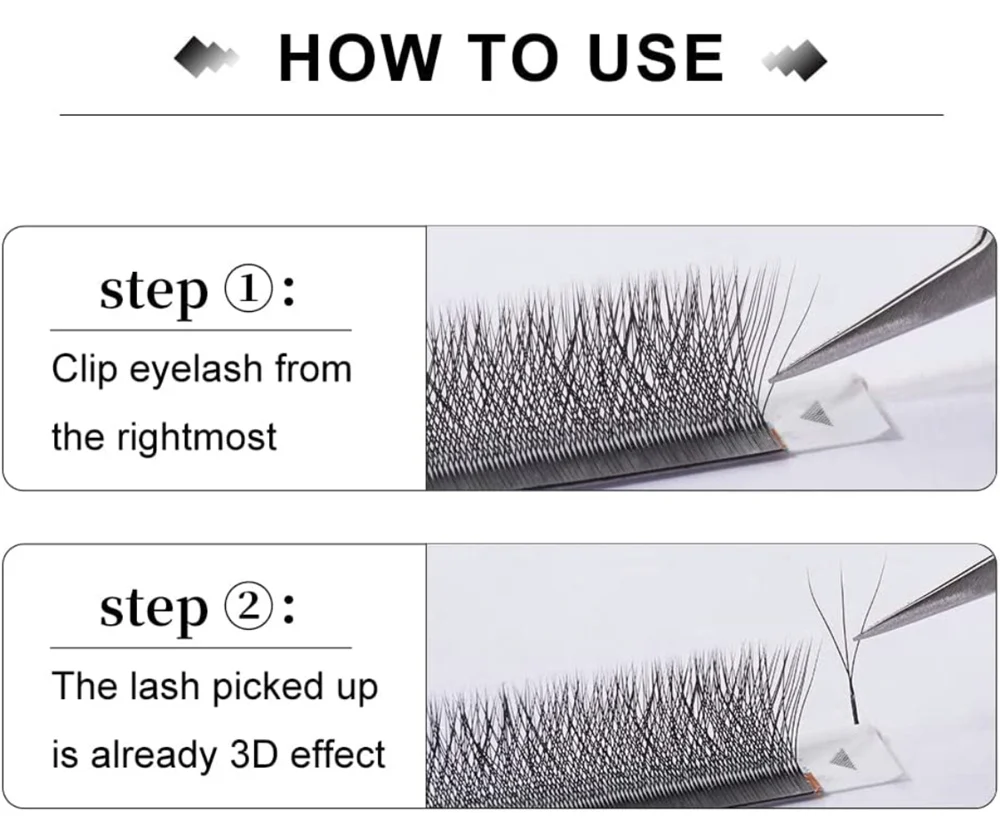 3d Effect Clover Lash Extensions Custom Private Label W V Y Shape ...