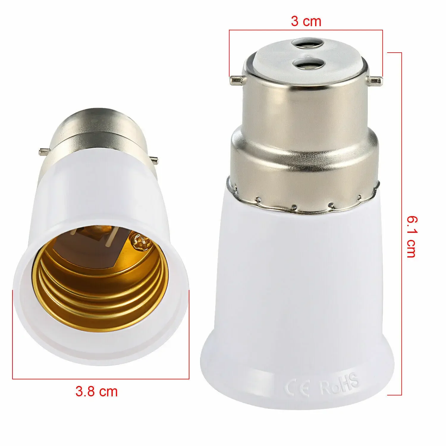 B22 to E27 Light Bulb Adapter B22 to Edison Screw E27 Lamp Converter ...