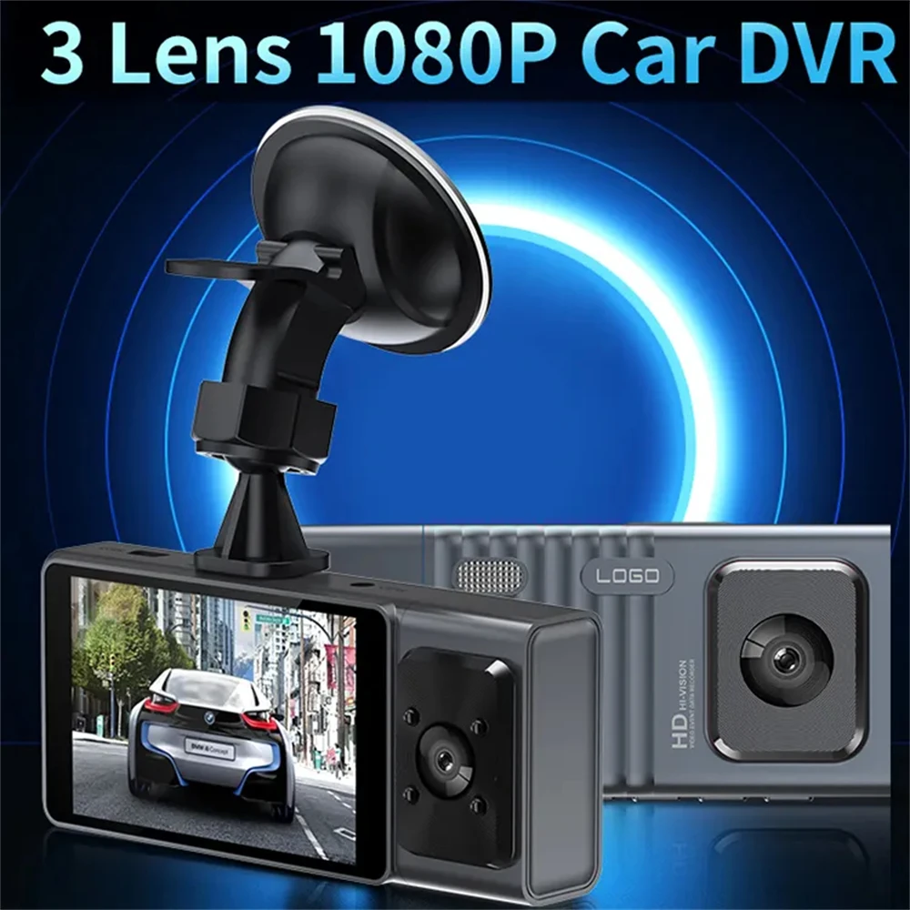 3 Inch Fhd 1080p Portable Dash Camera with Front+inside+rear 3 Lens Car ...