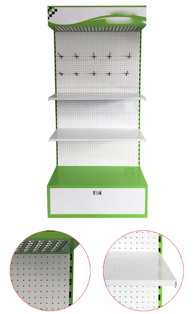 Metallic Supermarket Shelves Custom Retail Store Display Stand Wall ...