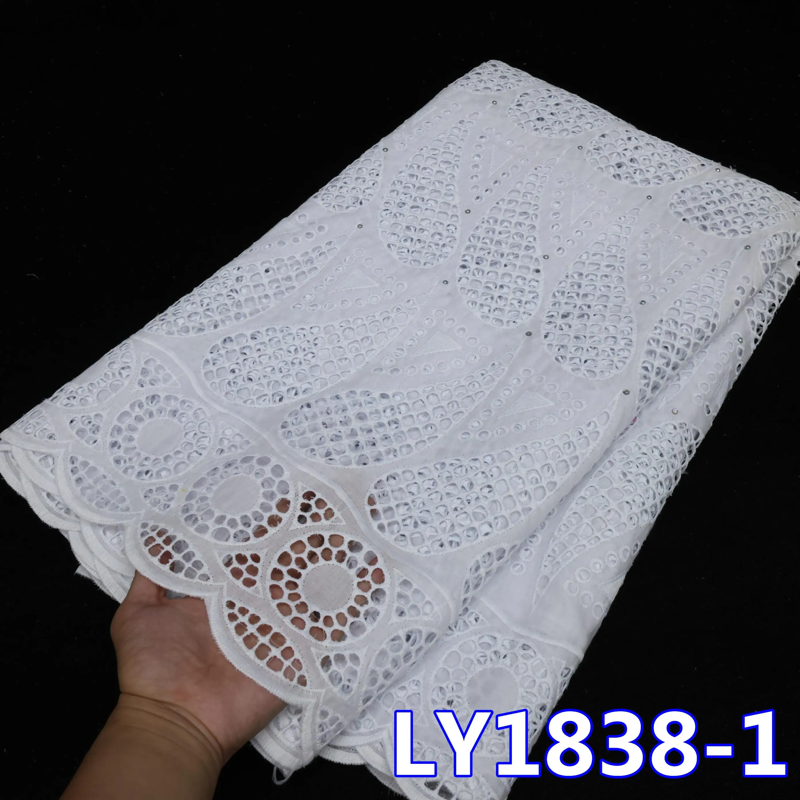 NI.AI White African Cotton Lace Fabric Elegant Swiss Voile Lace for ...