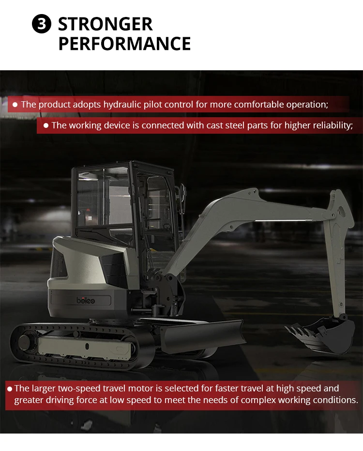 Boleo Chinese Small Digger Bagger Hydraulic Mini Excavator 3.5 Ton With ...
