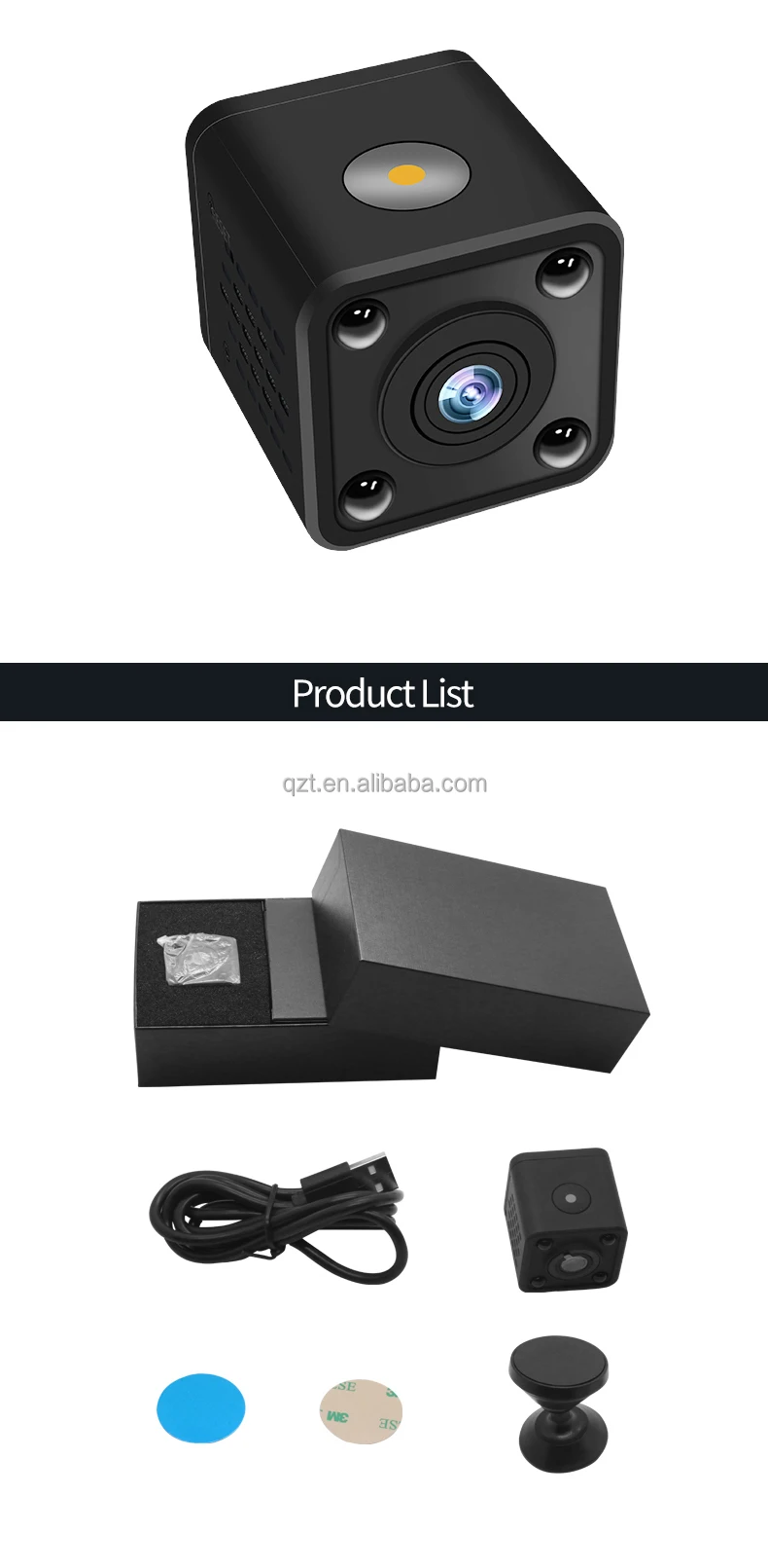 Qzt Mini Wifi Camera Wireless Hd 1080p Indoor Home Security Micro ...