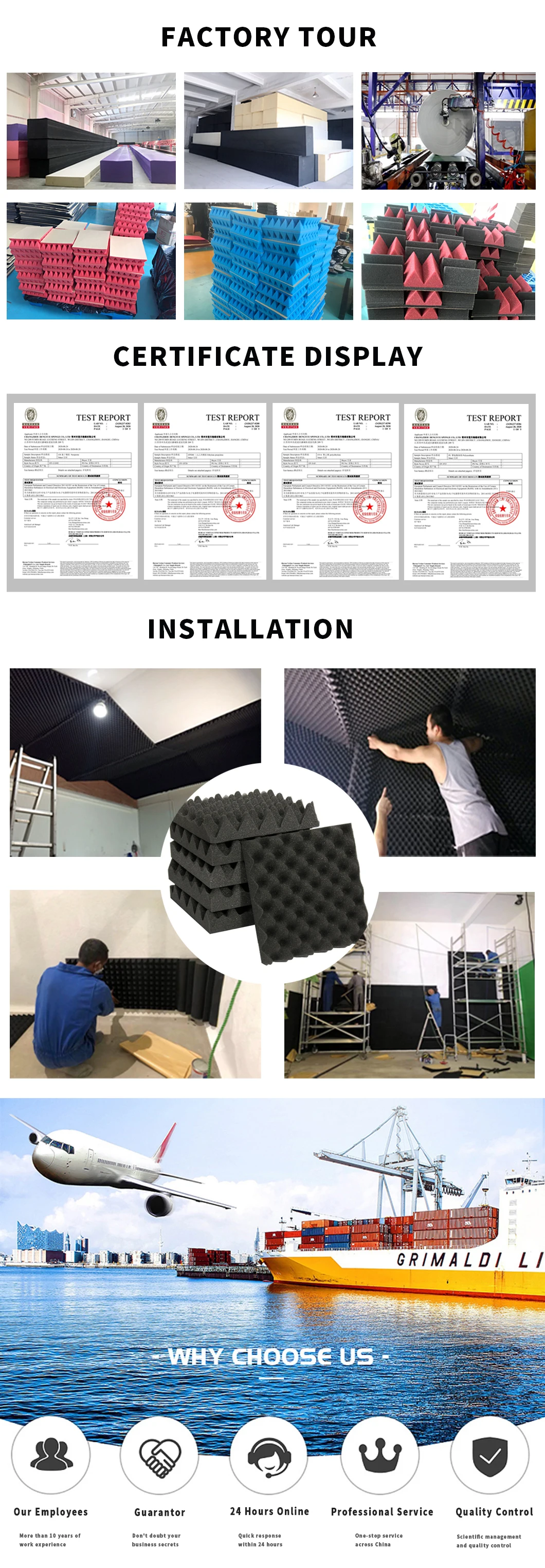 Factory Direct Sale Pyramid Shape Acoustic Sponge With Self Adhesive ...