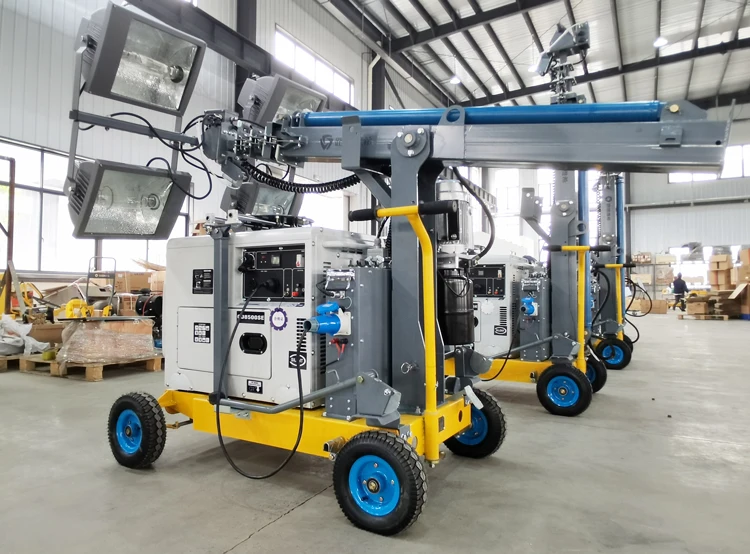 Truck Mounted 7m Manual Mast Gasoline Engine Mobile Light Tower For ...