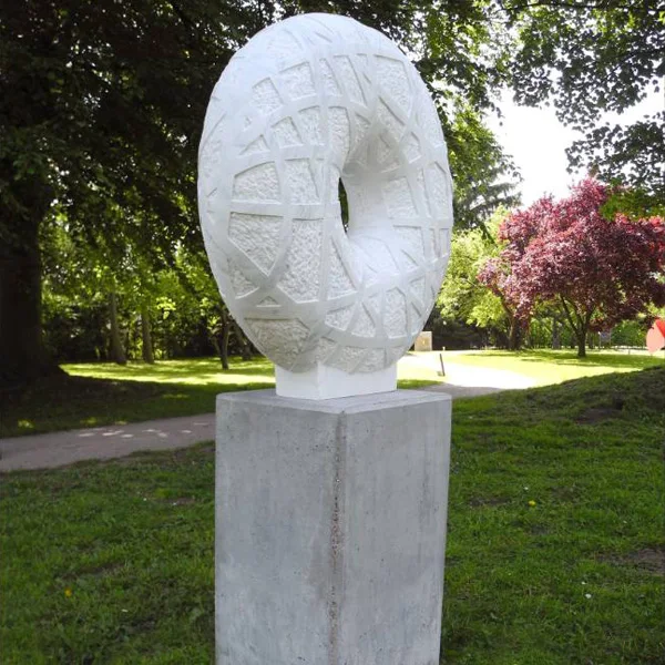 Modern Marble Stone Circle Sculpture Abstract Ring Contemporary Statue ...