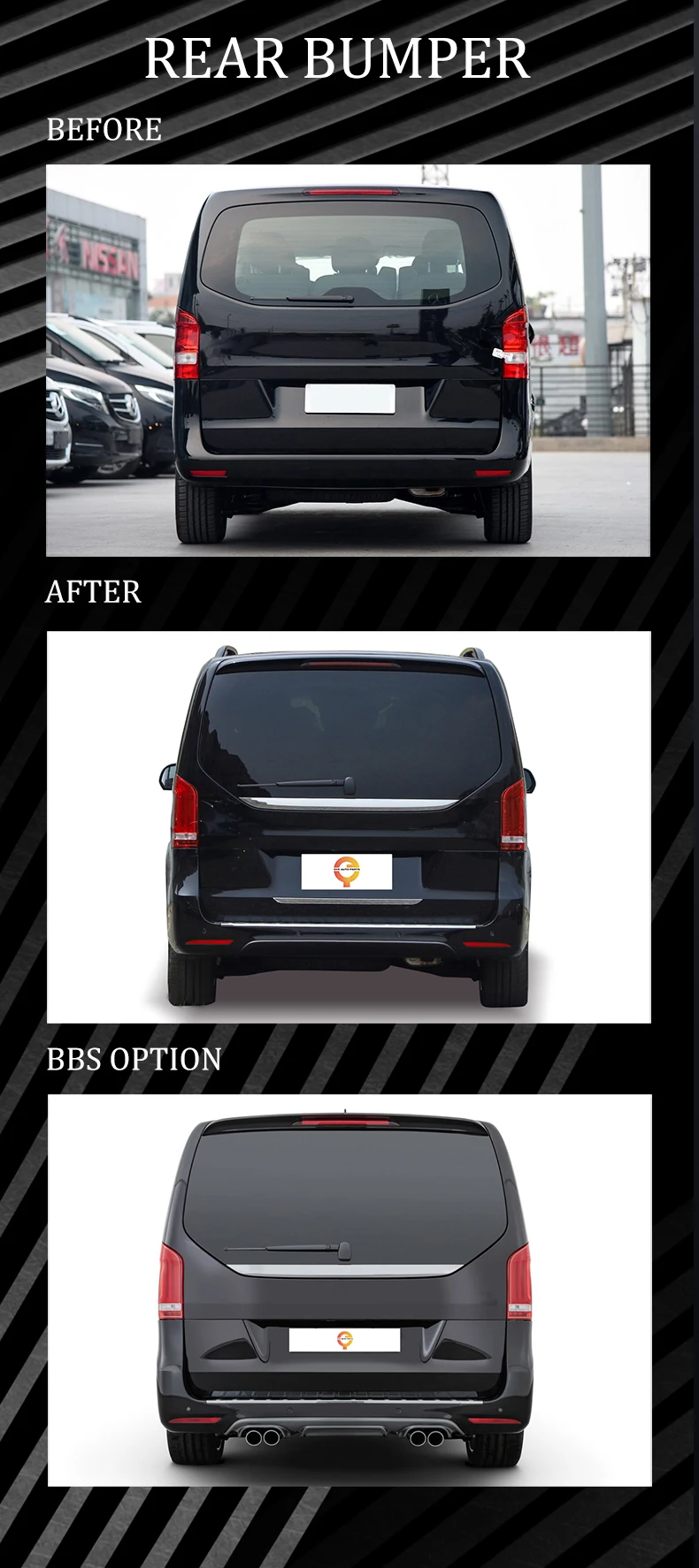 Mercedes V Class Bodykit Upgrade To Sport B-brabus W447 Body Kit For ...