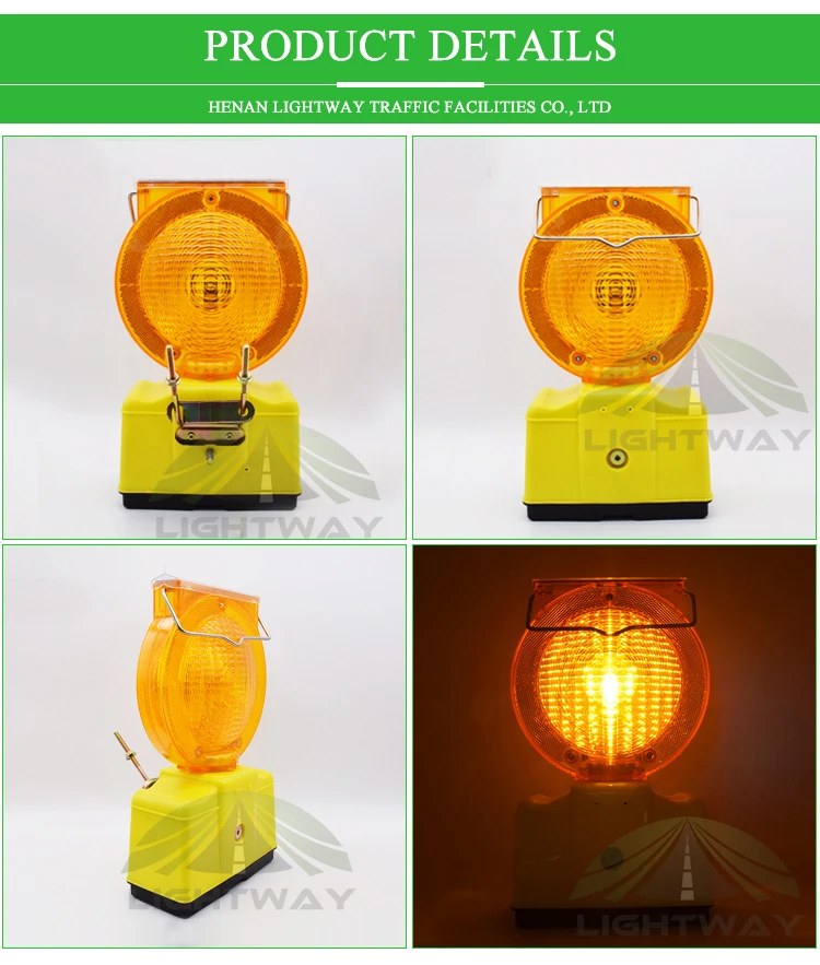 Solar Powered Traffic Safety Barricade Light - Waterproof Blinker for ...