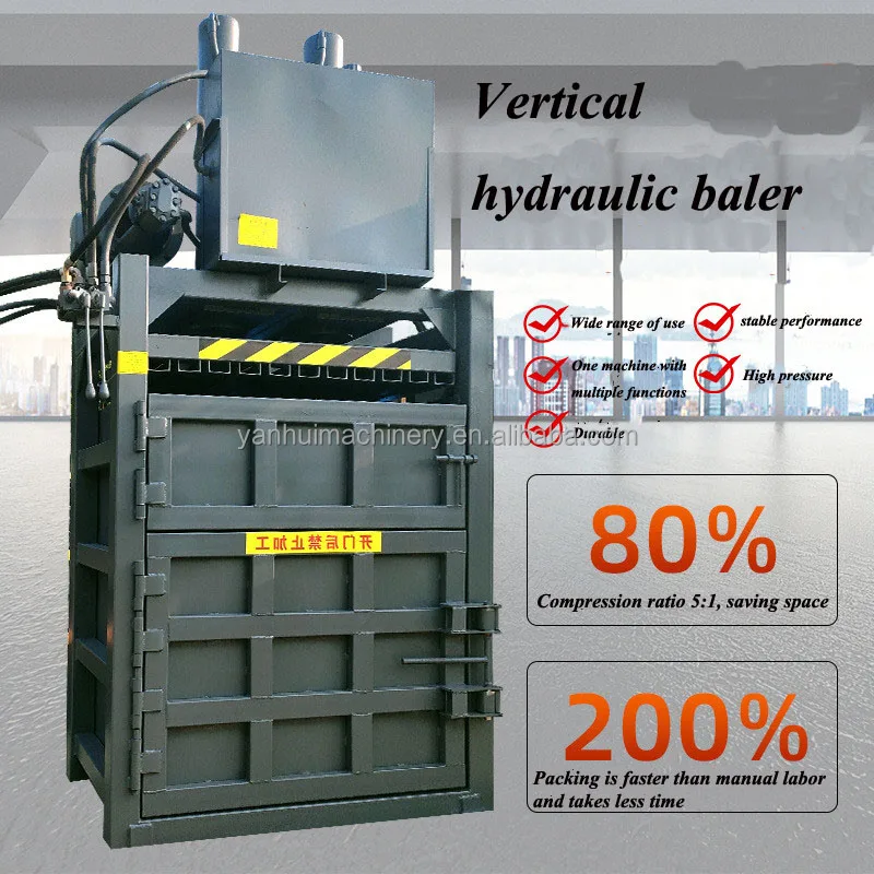Vertical Waste Scrap Plastic Compressor Hydraulic Baling Press Machine ...