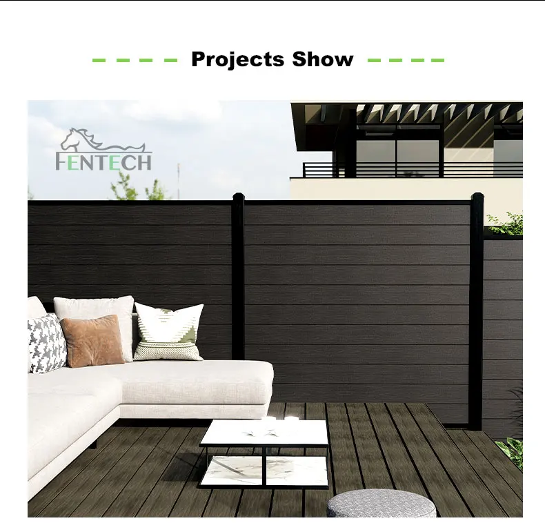 Fentech Fireproof Wpc Fence Panels Waterproof Outdoor Wood Plastic ...