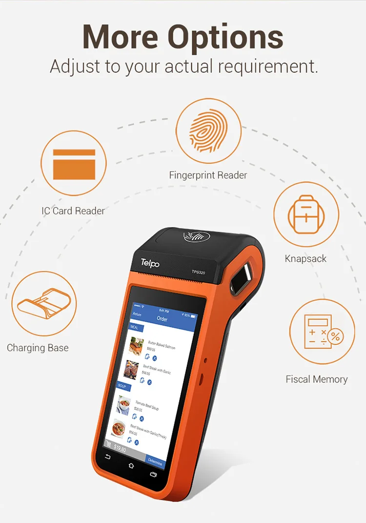 Telpo 5-Inch Touch Screen POS Equipment for Cashless Payments