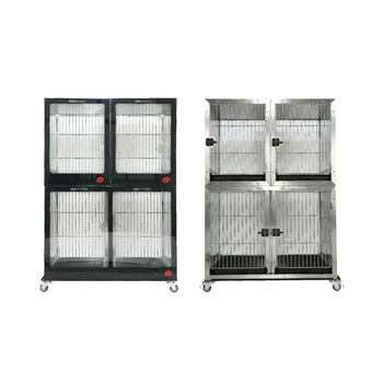 Stainless Steel Modular Display Cage Ka-505d-lum Wholesale Double Dog ...
