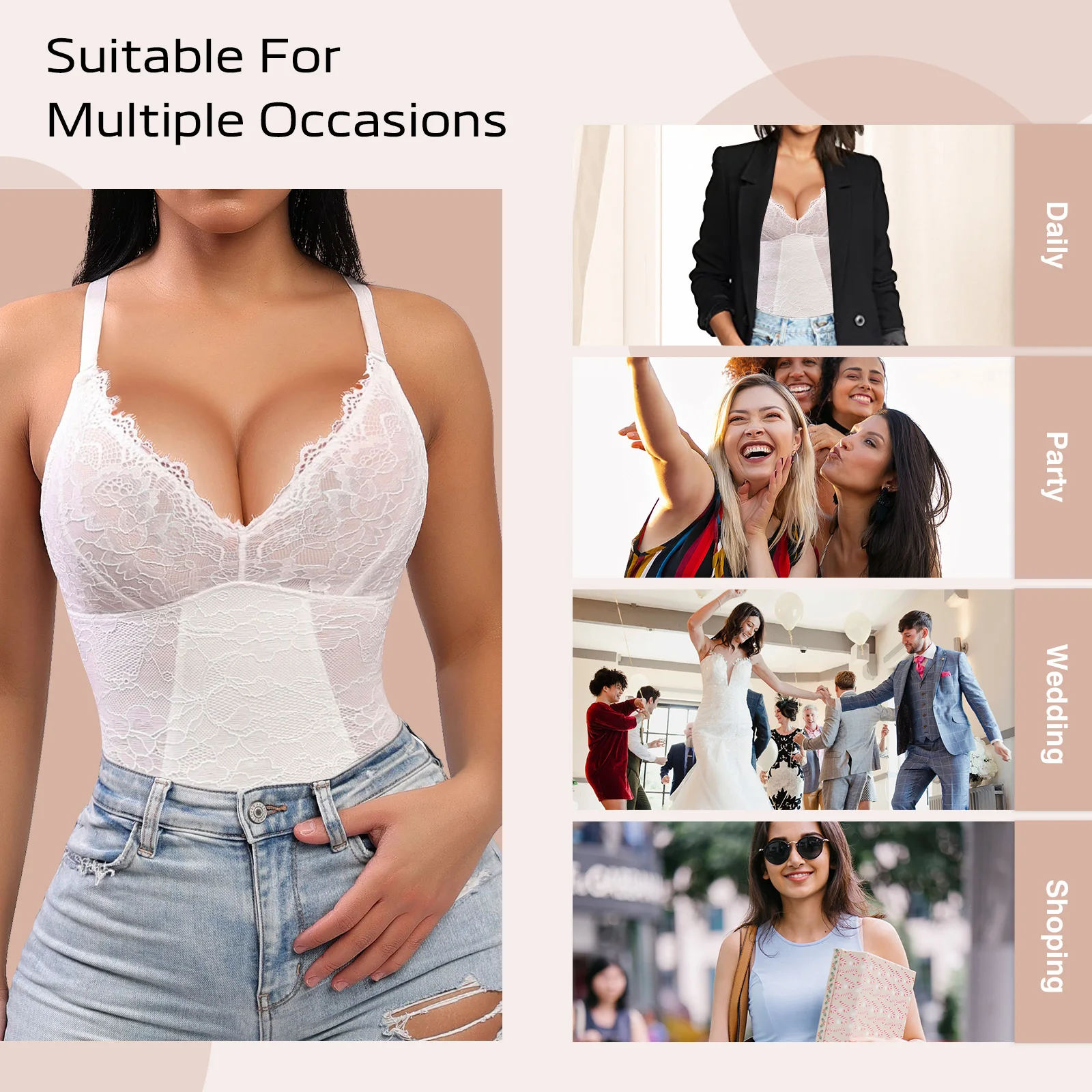 HEXIN 2023 Shaping Lace Bodysuit - Full Compression Shapewear