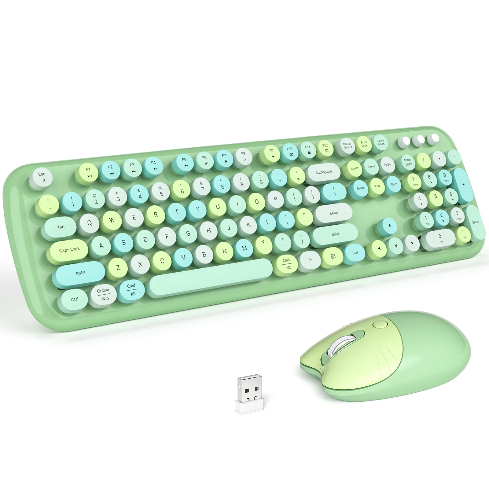 GEEZER Wireless Keyboard with 104 Keys Full Range, Multimedia Buttons ...