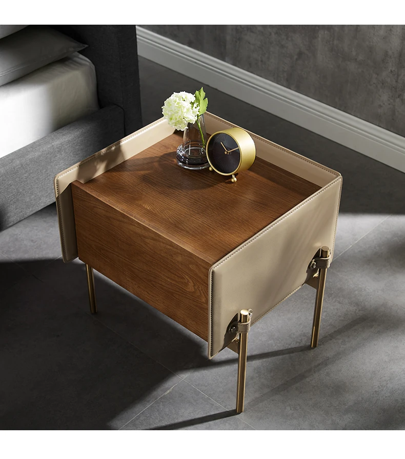 Modern Luxury Style Bedside Table - Unique Design & Solid Wood