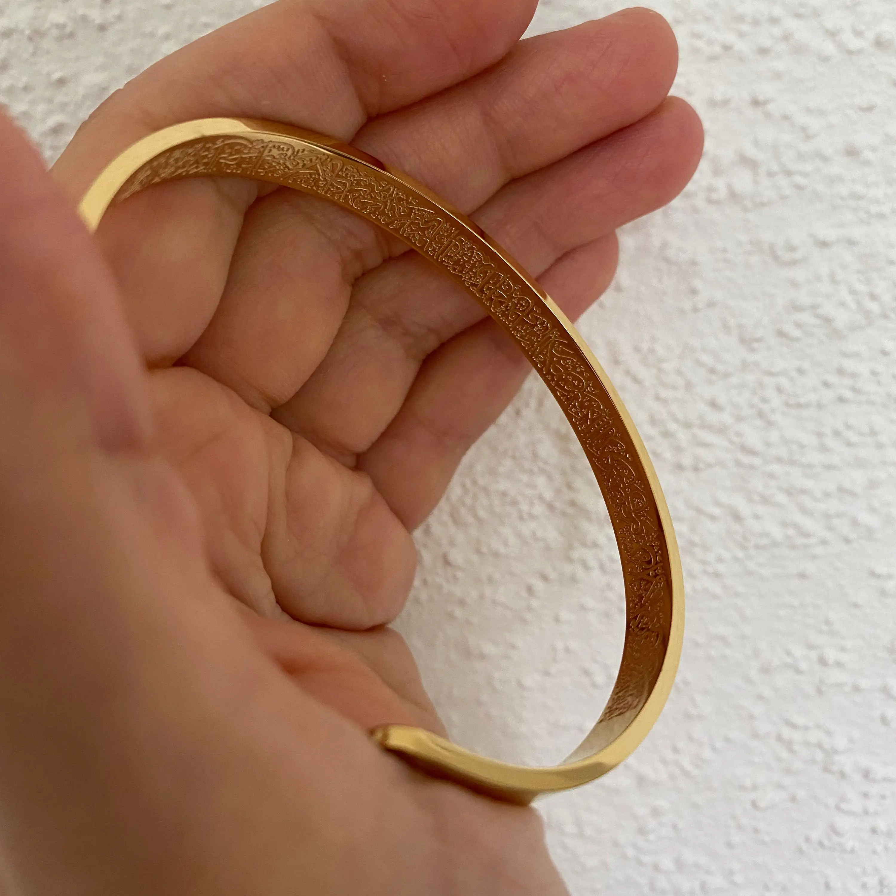 Ayatul Kursi Bracelet 18k Gold Plated Bangle Adjustable Quran Bracelet ...