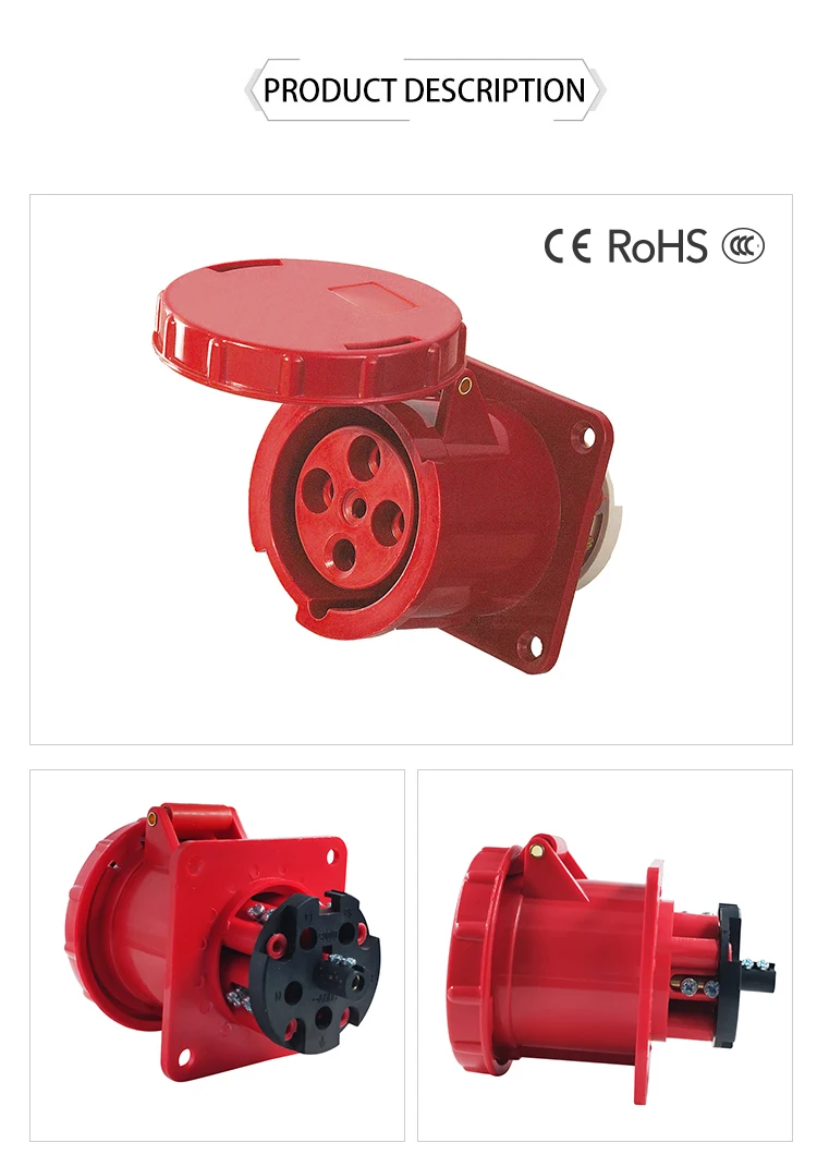 Industrial Plug & Socket 4 Pin 3p+e Ip67 3 Phase Plugs And Sockets ...