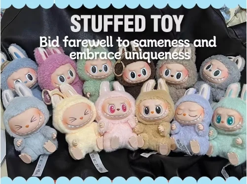 1st 2nd & 3rd Generation Labubu 17cm Plush Toy with Cool Sesame Only ...