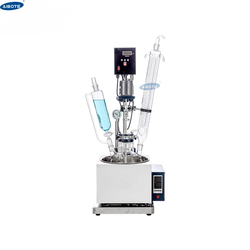 5L Chemical Lab Equipment Double Jacketed Glass Reaction Kettle Reactor ...