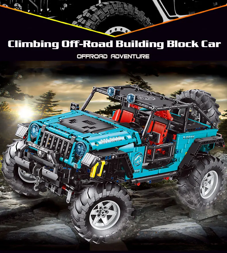 T5010 Building Blocks The 1:8 Colorful 2680pcs 4x4 Off Road Suv Car ...