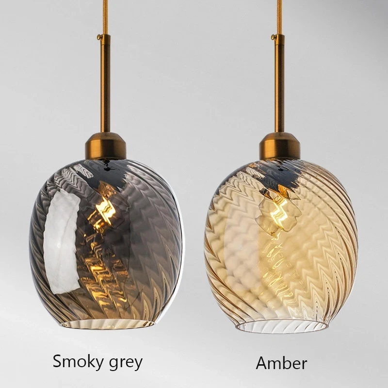 Modern Art Strip Glass Led Pendant Lights Nordic Long Stair Pendant ...