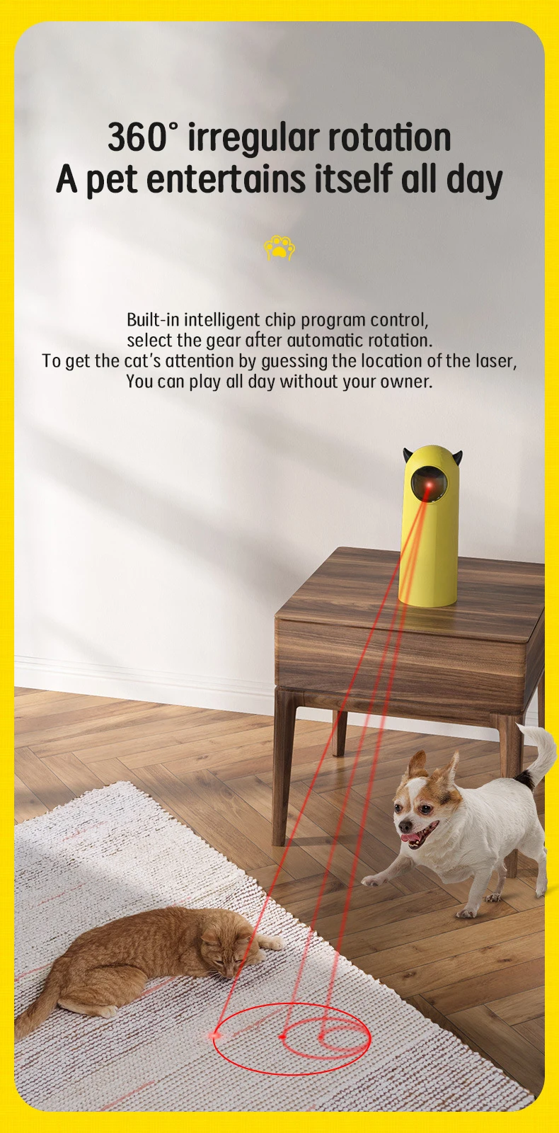Infrared Cat And Dog Teaser,Pet Toys,Automatic Cat Teaser,Timing ...