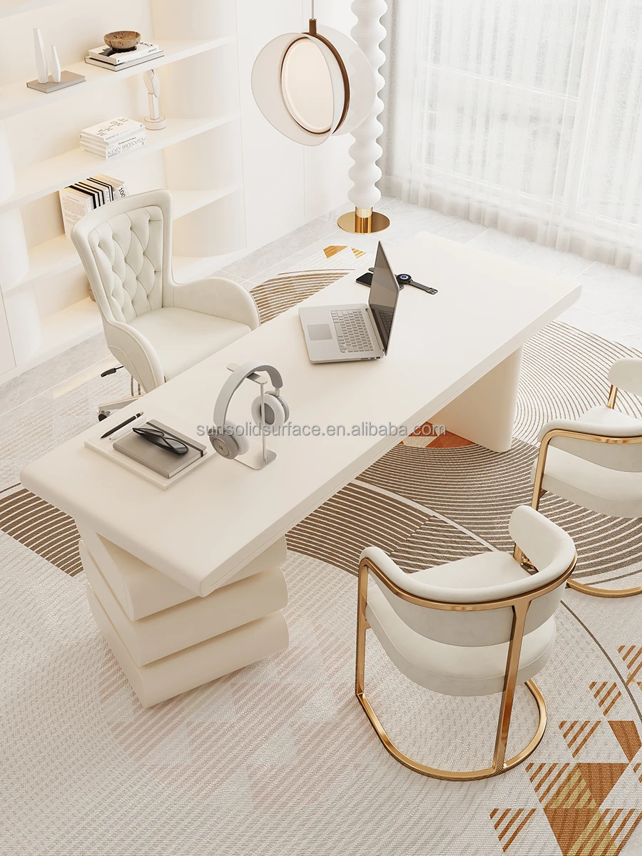 White Colors Ceo Boss Office Desk Furniture Modern Luxury L Shape Mdf ...