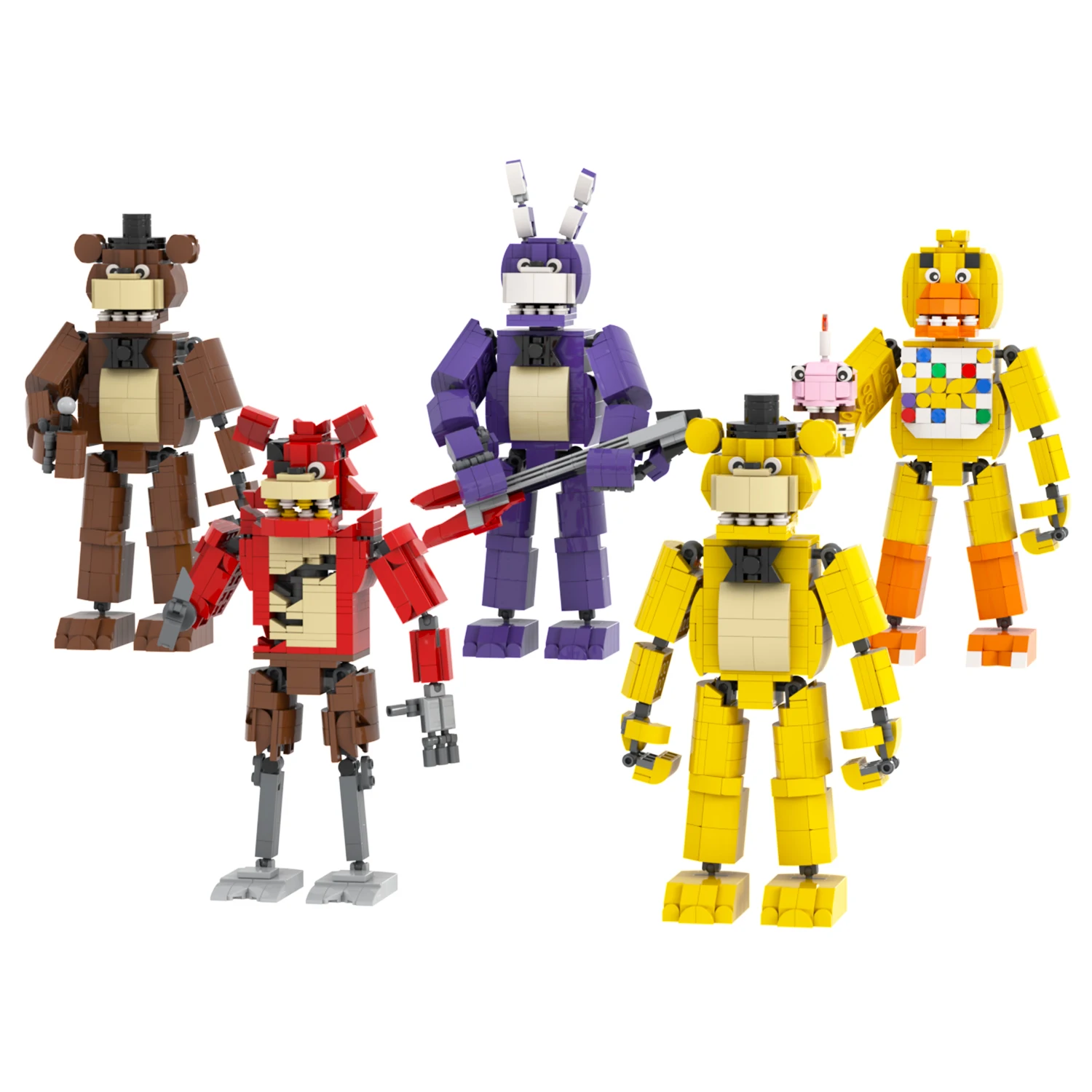 FNAF Peluches Plush Freddy Foxy Figures Building Block Sets
