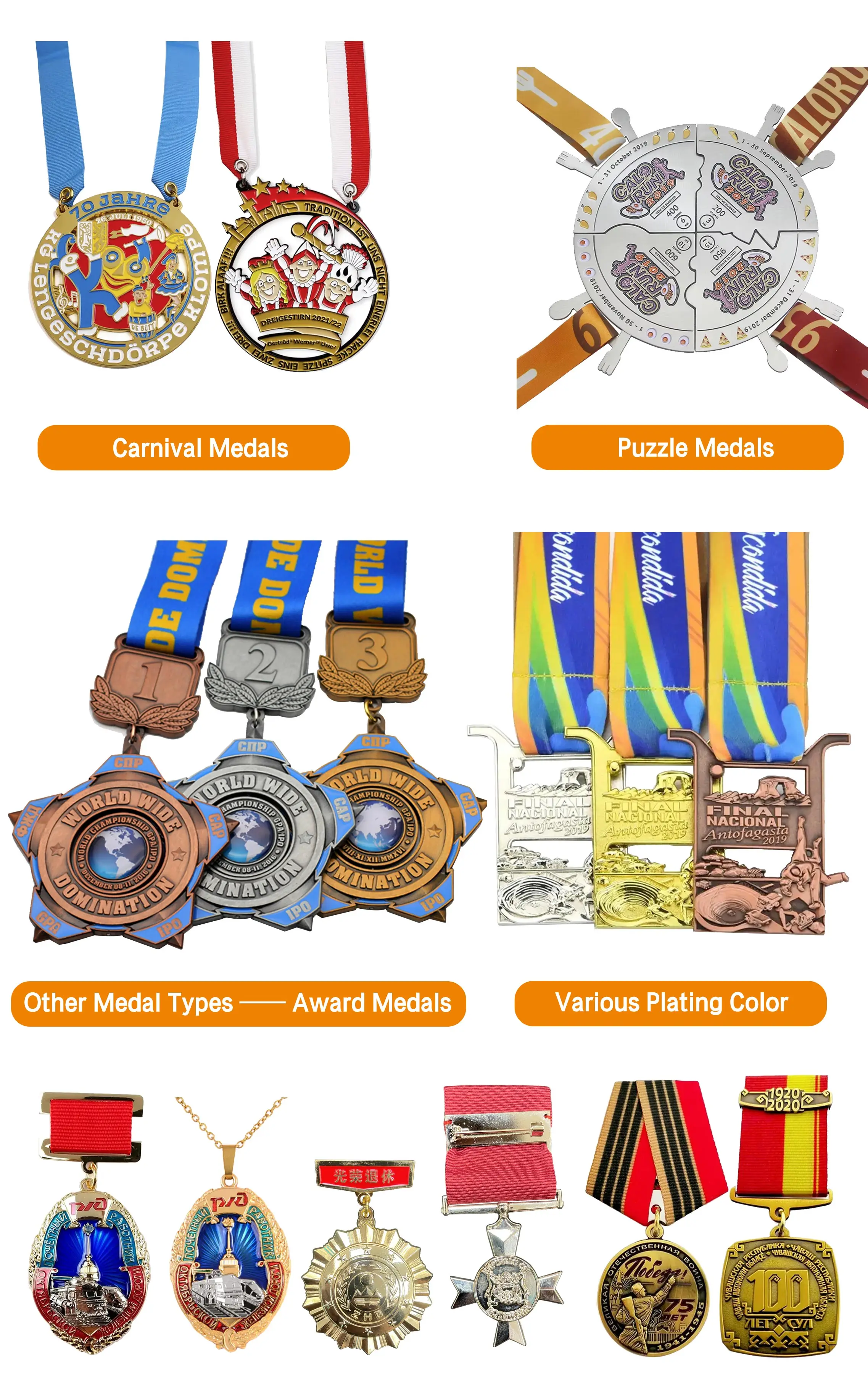 Free Mold Custom Gold Silver Copper Award Marathon Running Medals ...